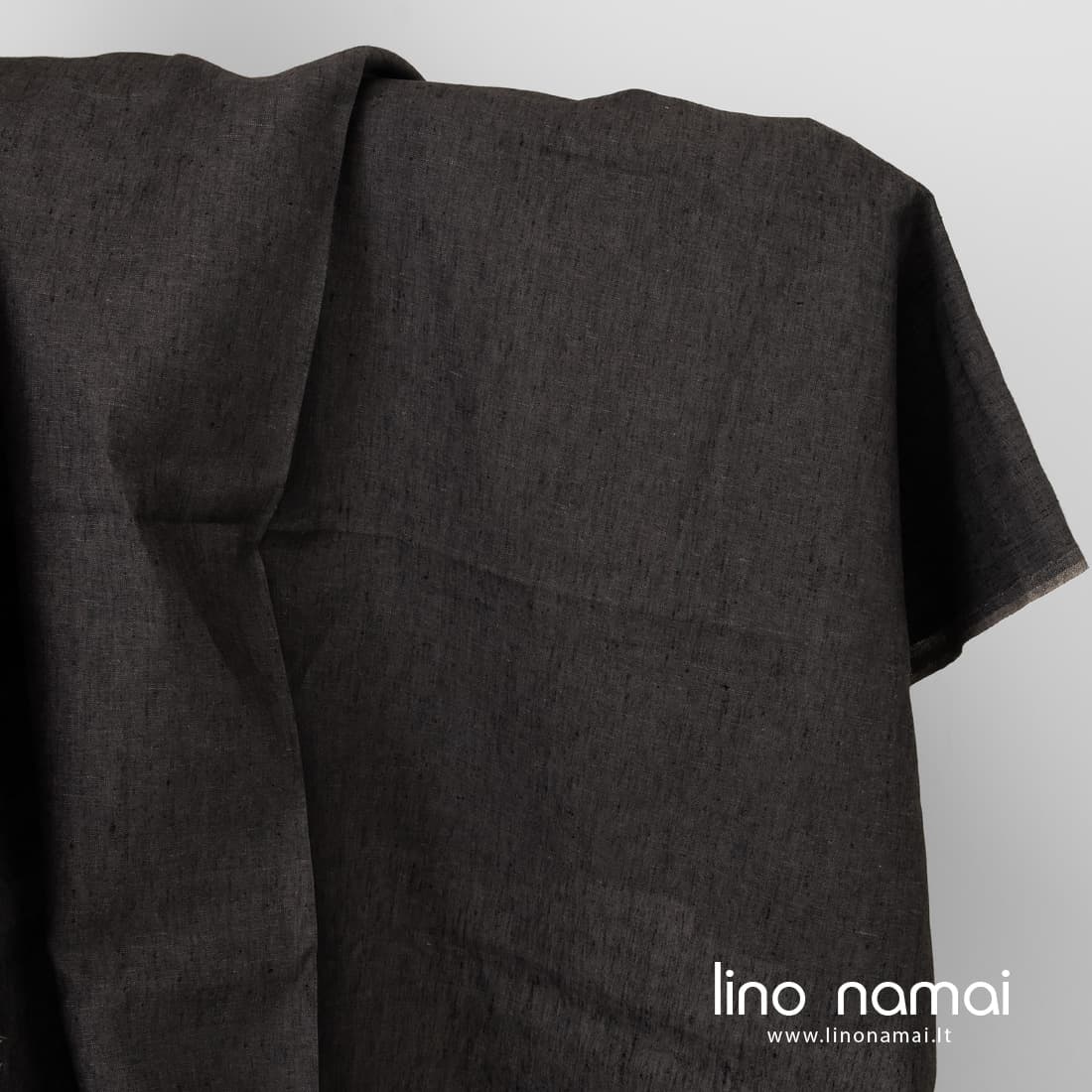 Lininis Audinys Juodas Platus, 280cm Pločio | Lino Namai