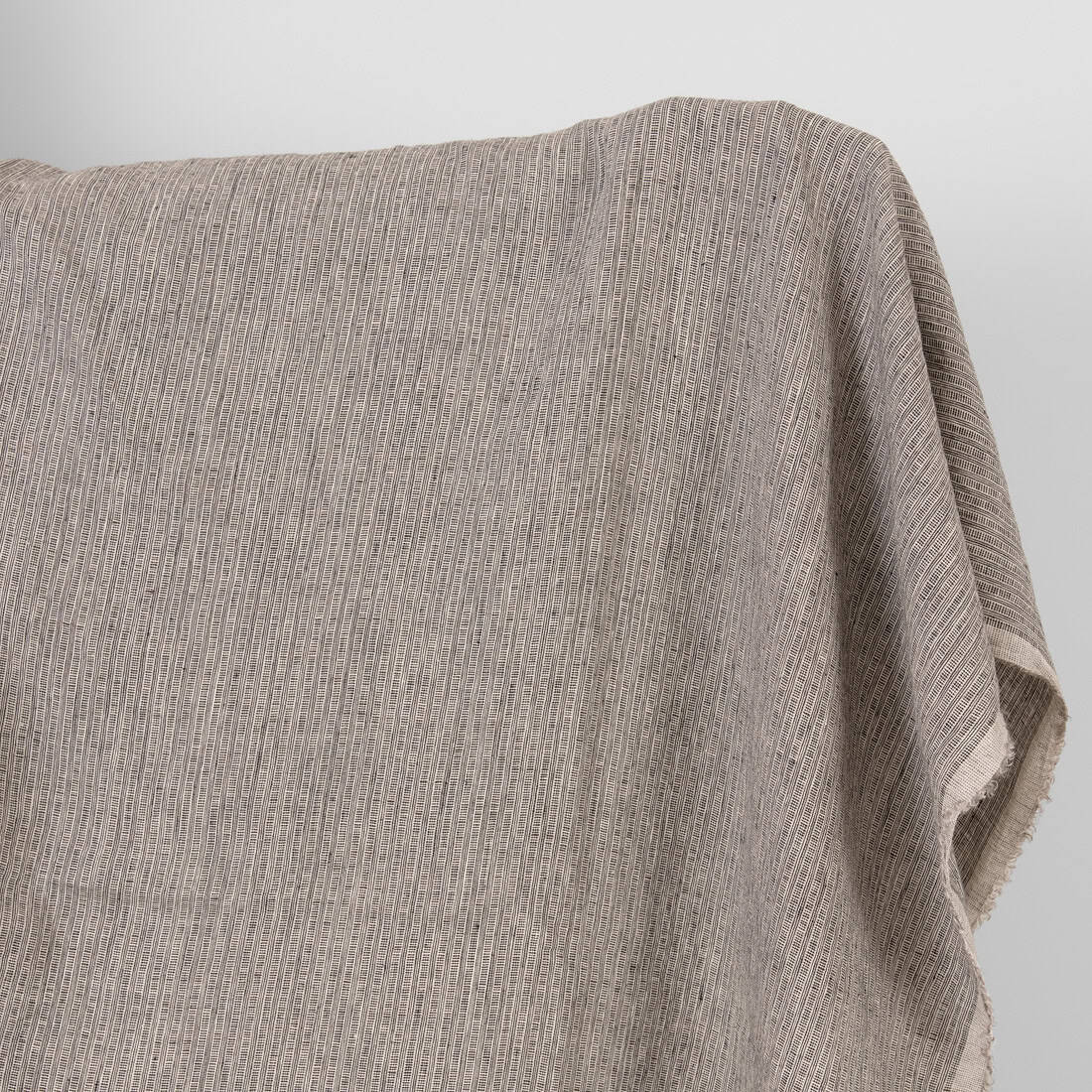 Lino Audinys Rožinėmis-rudomis Raštuotomis Juostelėmis Skalbtas