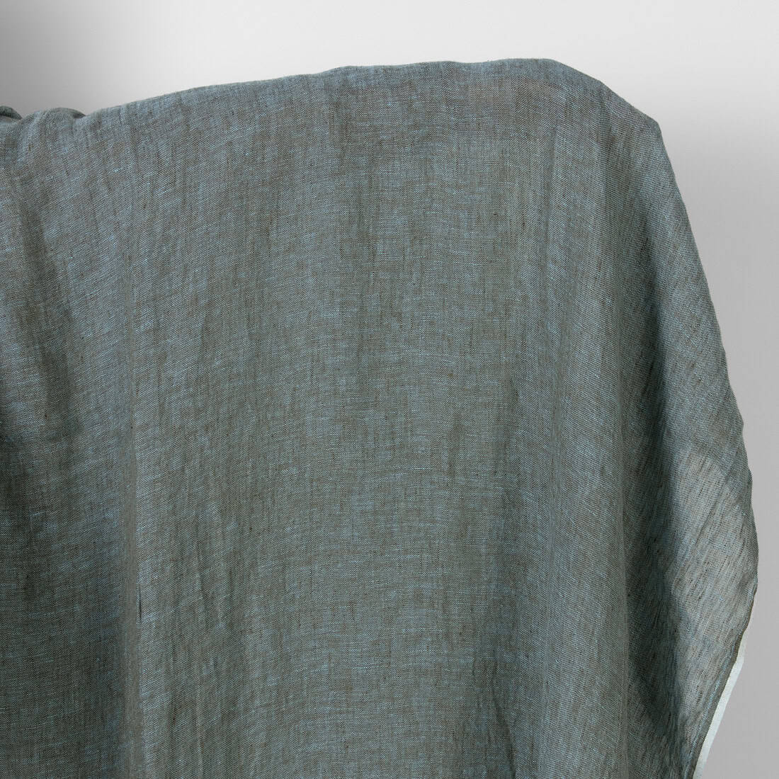 Lininis Audinys žaliai Melsvas Permatomas Skalbtas 150cm